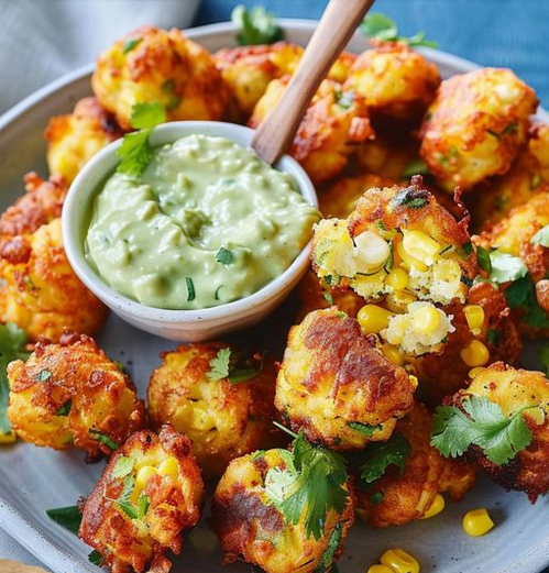 Mini Haloumi and Corn Fritters – Easy Family Recipes