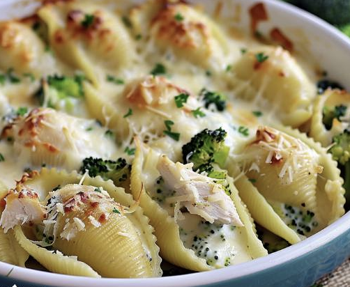Chicken Broccoli Alfredo Stuffed Shells – Easy Family Recipes